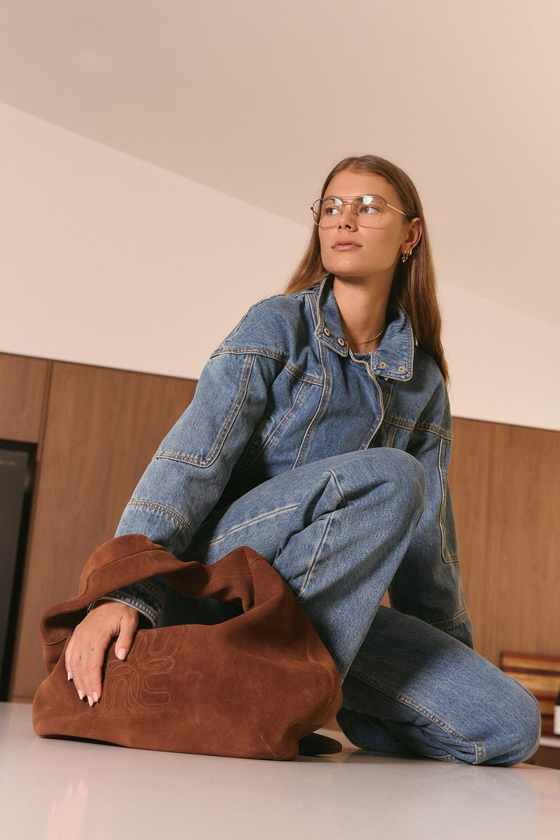 Suede Oversized Crescent